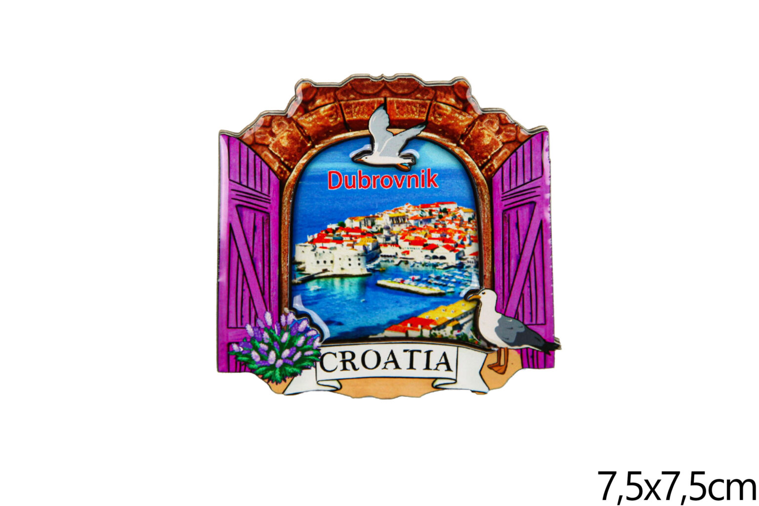 Drveni magneti pogled kroz prozor, Dubrovnik Croatia