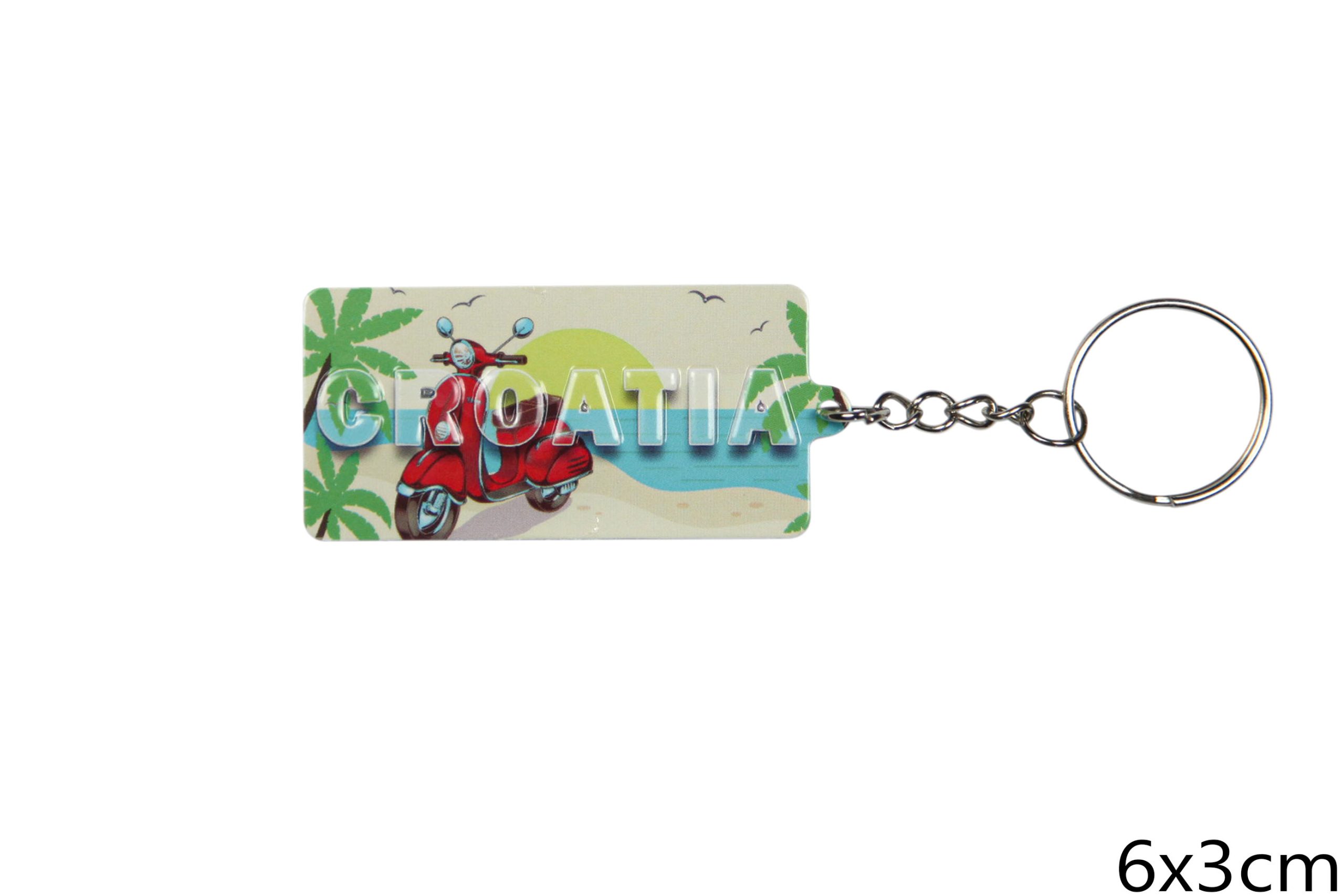 Metalni privjesci plaža i Vespa s utisnutim slovima, Croatia